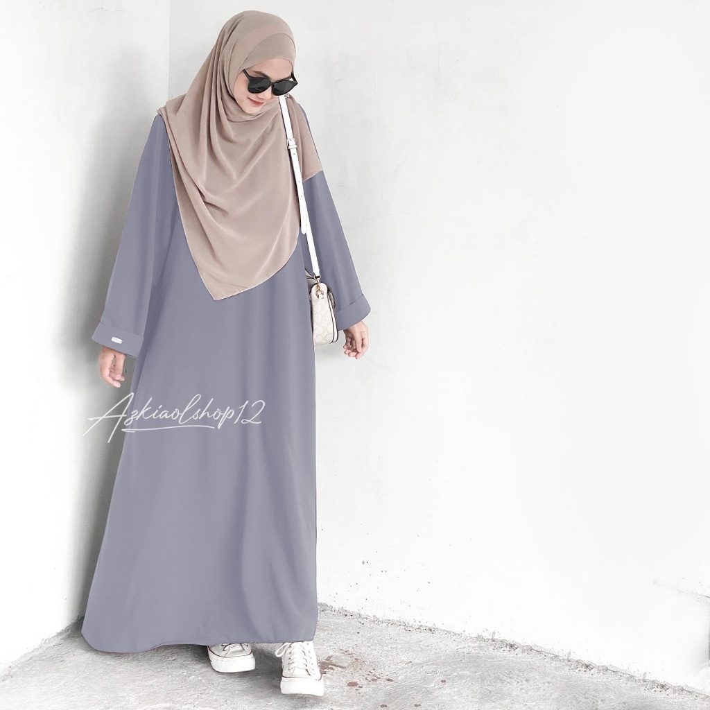 Jual (Bisa COD) Zaira Dress Abaya Dubai Kekinian / Basic Abaya Polos Wanita Turkey terbaru ...