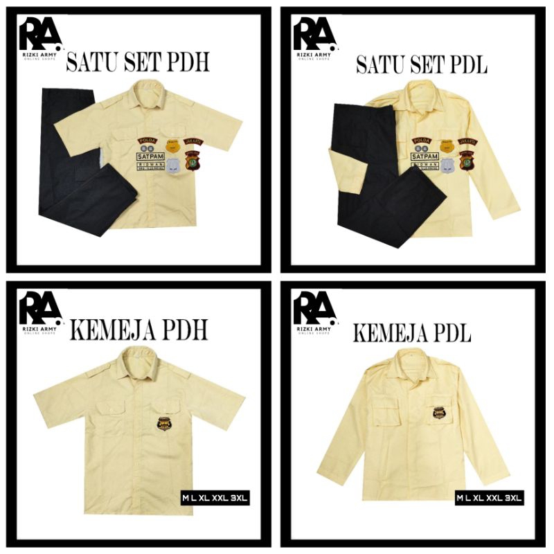 Jual seragam pdh pdl lengkap seragam pdl satpam krem seragam security ...