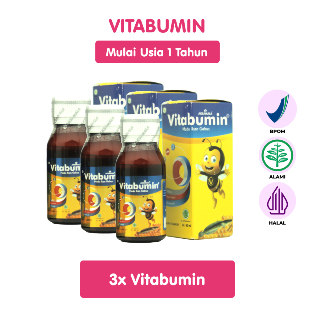 Jual PAKET HEMAT 3 Pcs Vitabumin Madu Ikan Gabus Untuk Penambah Nafsu Makan Anak 60 ml | Shopee ...