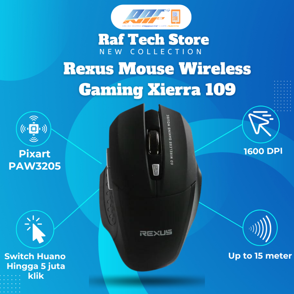 Jual Rexus Mouse Wireless Gaming Xierra 109 - Mouse Profesional - Mouse ...