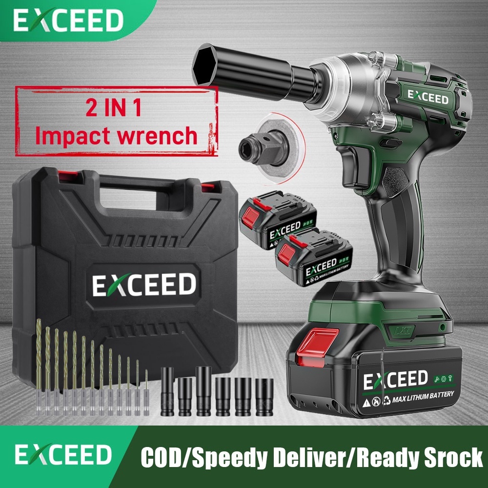 Jual EXCEED Brushless Mesin bor Impact baterai Cordless Impact wrench ...