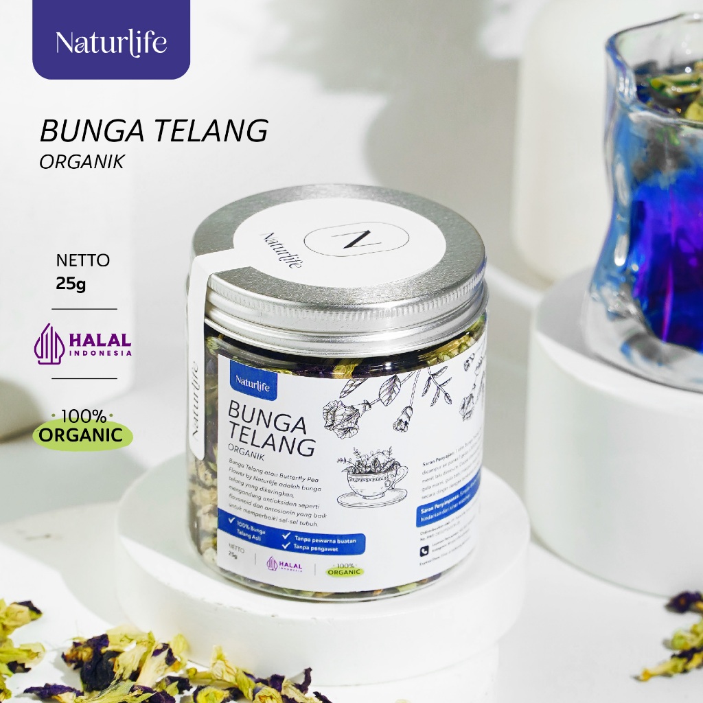 Jual TEH BUNGA TELANG KERING SEGAR ORGANIK 25G MINUMAN BUNGA TELANG ...
