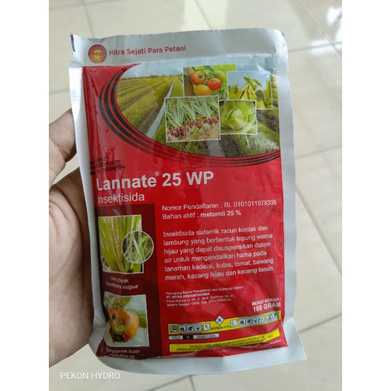 Jual ORIGINAL!!! LANNATE 25 WP MERAH 100 gram Insektisida Ulat Metomil ...