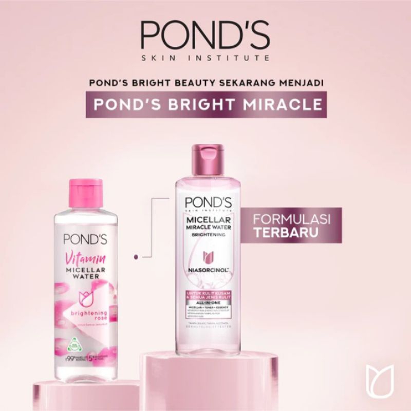 Jual PONDS Micellar Water Brightening Rose 100ml | Shopee Indonesia