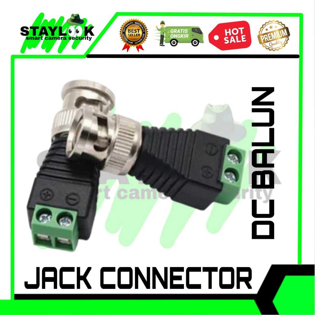 Jual Konektor Jack DC BNC Male / CCTV Connector / Video Balun Coaxial | Shopee Indonesia