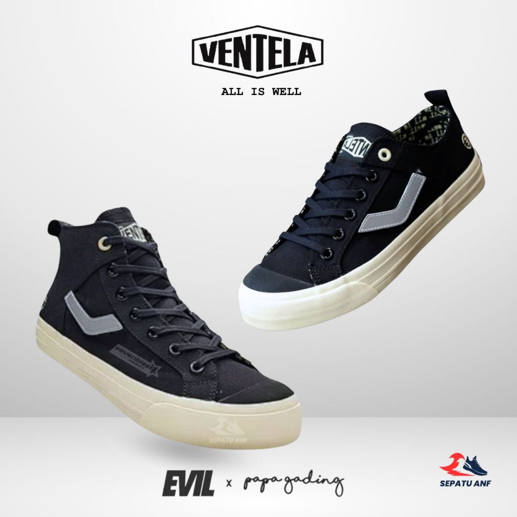 Jual Sepatu Evil x Ventela x Papa Gading High And Low Original 100% Free Kaos Kaki | Sneakers ...