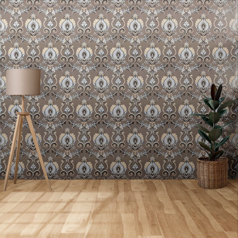 Jual Wallpaper Sticker Dinding Wallpaper 45cm X 10m Motif Batik Coklat