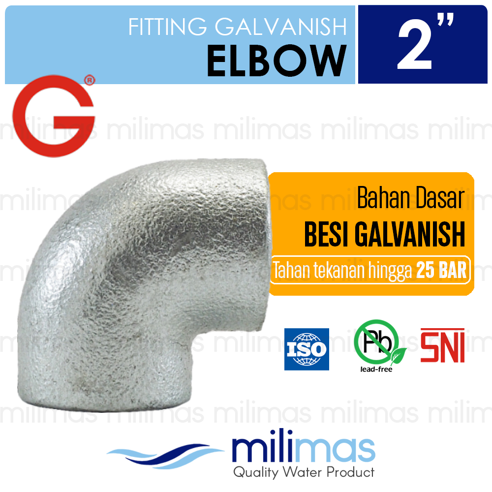 Jual G-BRAND - ELBOW 2" GALVANISH BESI - Fitting Besi L 90 Derajat ...