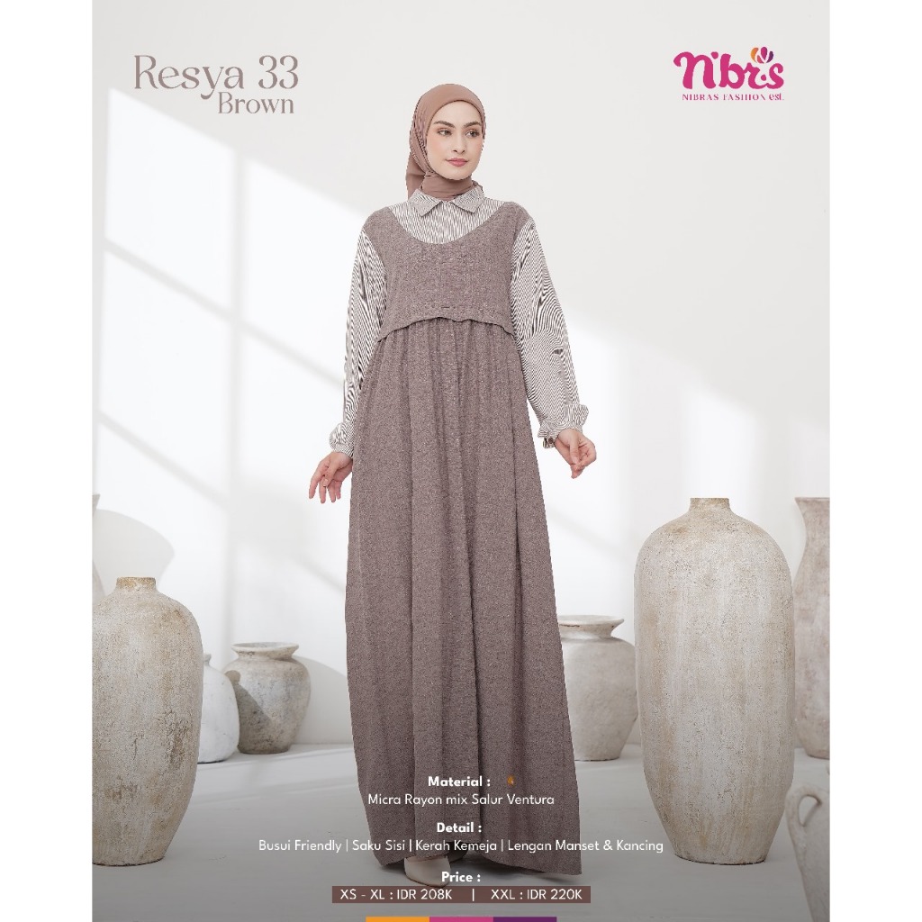 Jual NIBRAS GAMIS RESYA 25 27 39 11 51 33 41 DUSTY PINK | Shopee Indonesia
