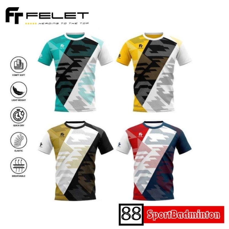 Jual Felet RN 3607 B Badminton T-shirt - Kaos Badminton Original Felet ...