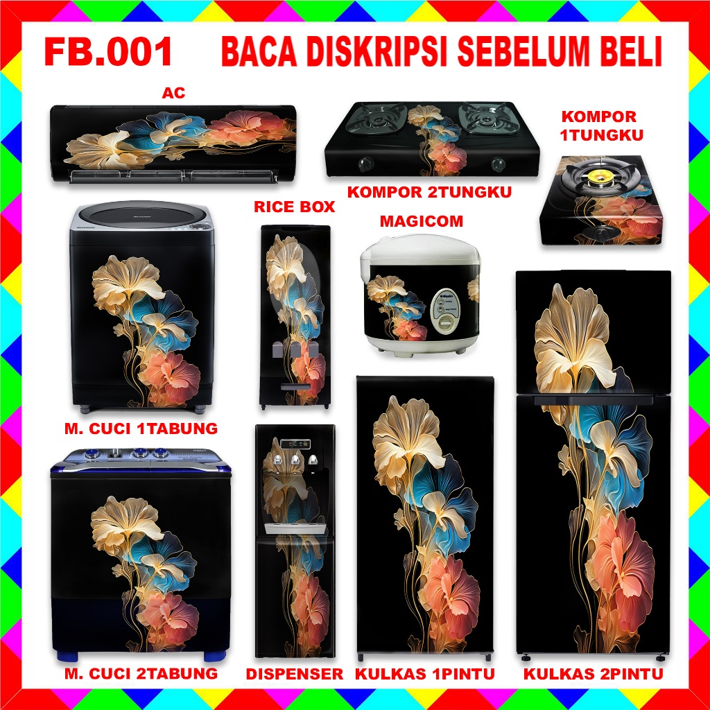 Jual STIKER KULKAS BUNGA TRANSPRANT - FB001 | Shopee Indonesia