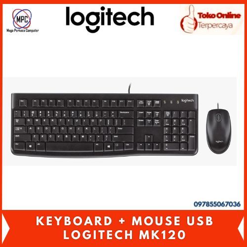 Jual Keyboard Mouse Combo Usb Logitech MK120 | Shopee Indonesia