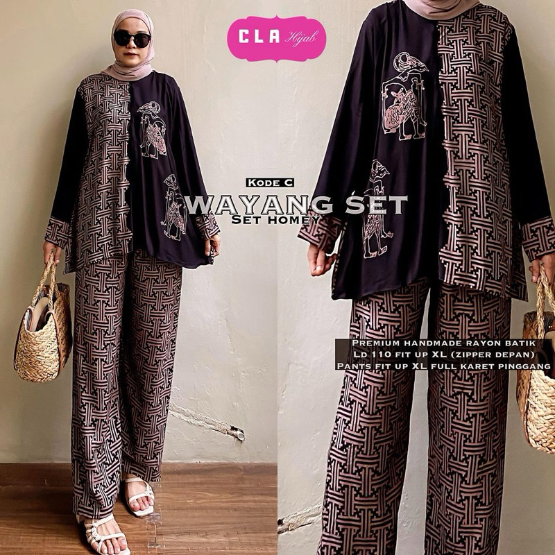 Jual Setelan Wanita Batik Cap Lasem Wayang Kulit Rayon Samitex ...