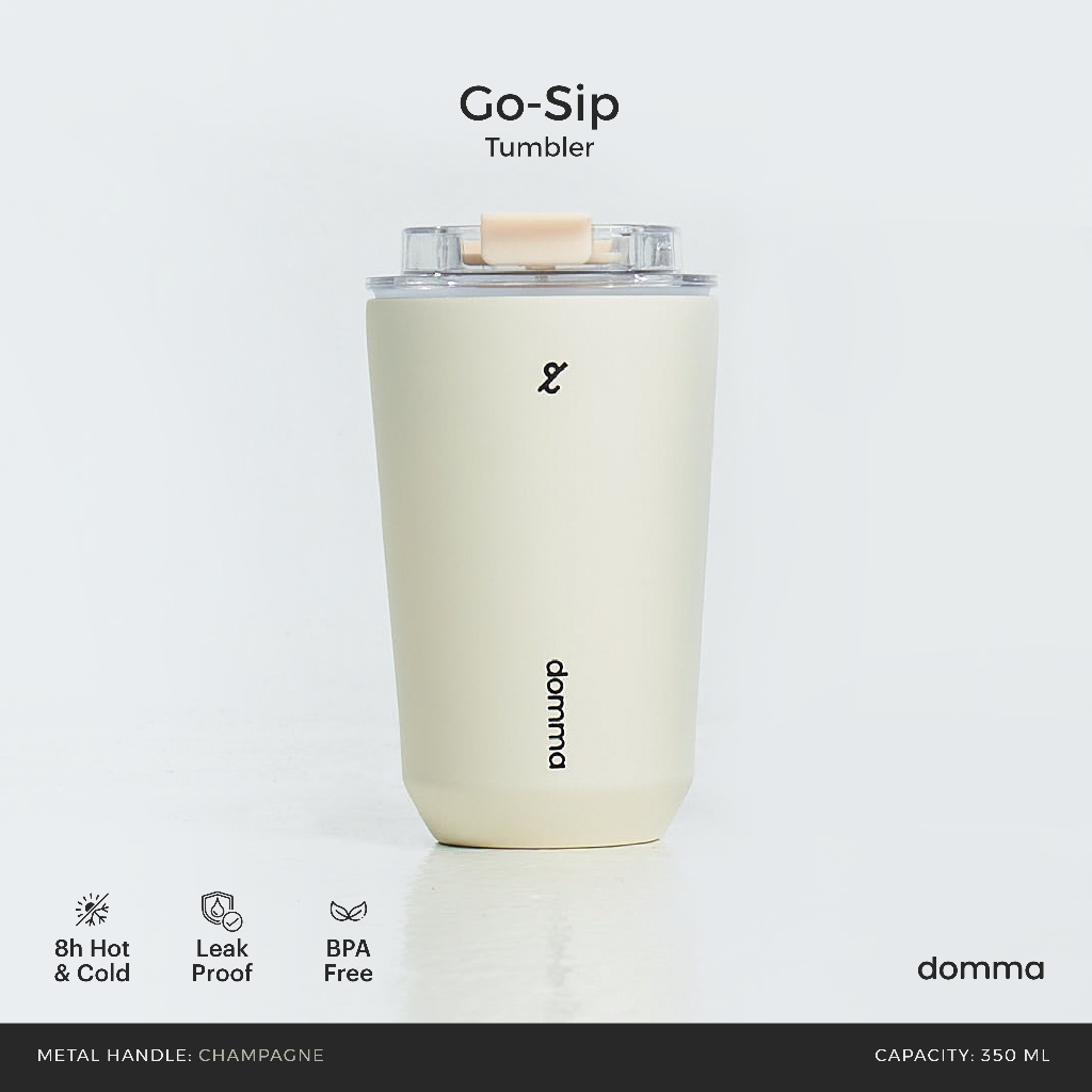 Jual [Domma] Custom Engrave - 350 ml Go-Sip Tumbler Double Wall Stainless Steel Insulated Water ...