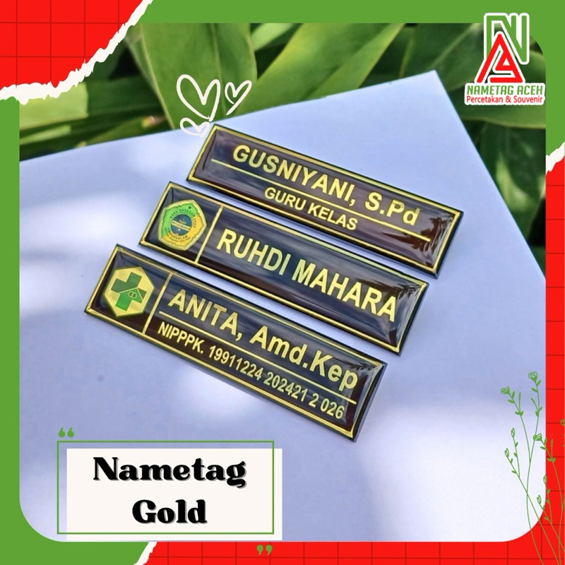 Jual NAMETAG GOLD / Nama Dada Emas / Papan Nama Resin | Shopee Indonesia