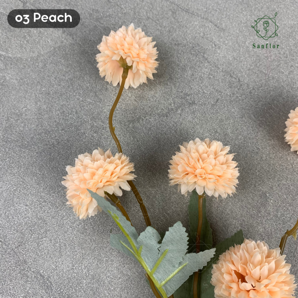 Jual BUNGA POMPOM K5 ARTIFICIAL FLOWER BAHAN KAIN PINGPONG CHRYSAN ...