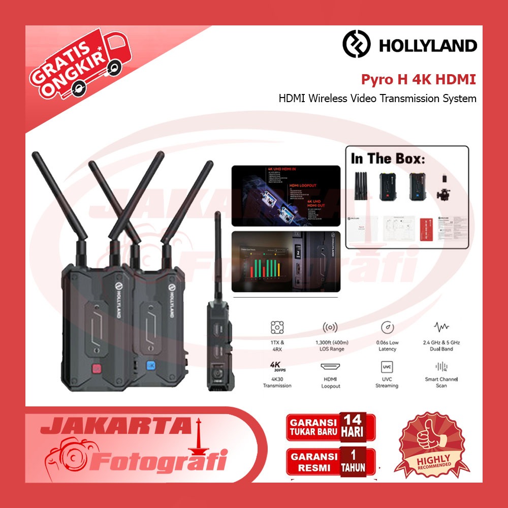 Jual Hollyland Pyro H 4K HDMI Wireless Video Transmission System Transmitter / Receiver | Shopee ...