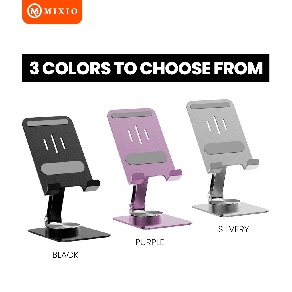 Jual MIXIO ZM-13 METAL ROTATING FOLDABLE PHONE STAND HOLDER DUDUKAN HP ...