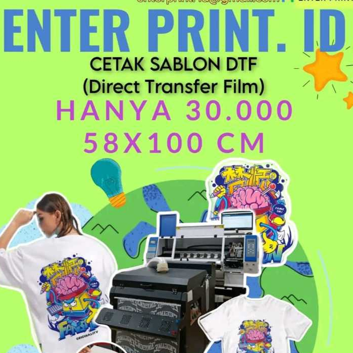 Jual JASA CETAK DTF - CETAK SABLON DTF SIAP PRESS SIAP JADI UKURAN 58CMx100CM SEHARI JADI BISA ...