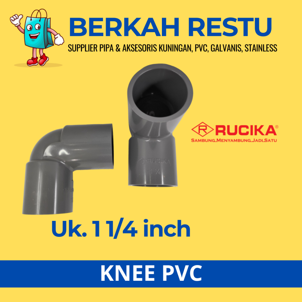Jual Knee / Elbow / L / Knee PVC Rucika AW 1 1/4 INCH | Shopee Indonesia