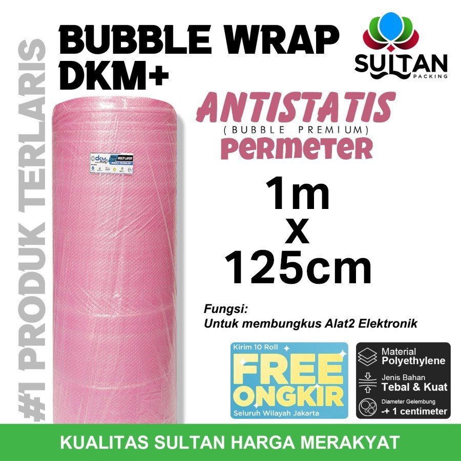 Jual BUBBLE WRAP DKM+ ANTI STATIC - BUBBLE ANTI STATIS MERAH METERAN ...