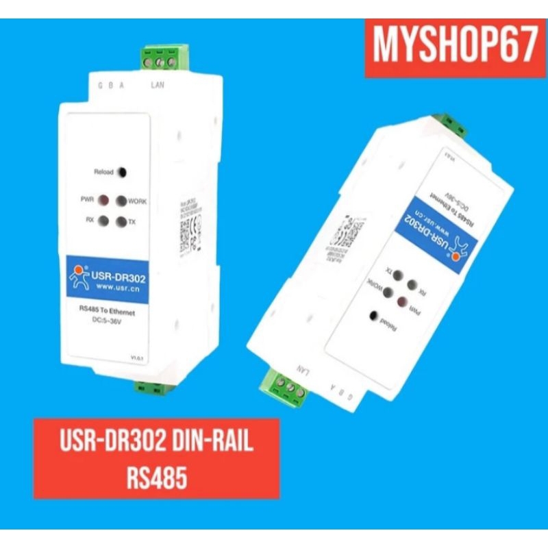 Jual USR-DR302 DIN-Rail modbus RS485 serial port ethernet converter ...