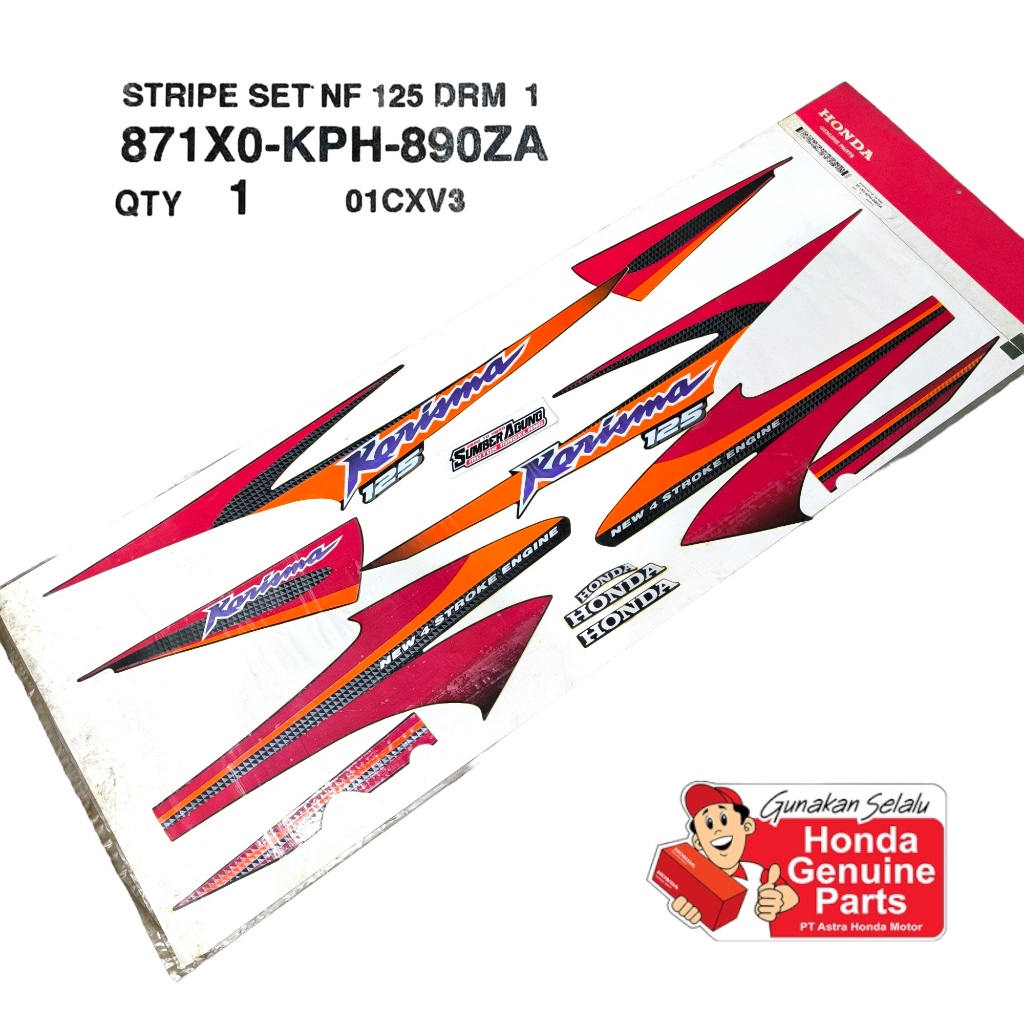 Jual STIKER STRIPING HONDA KARISMA 125 JAMIN ORIGINAL AHM ALL WARNA ...