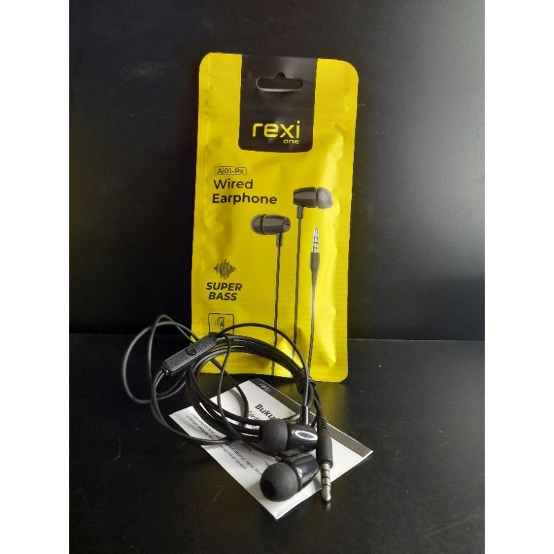 Jual REXI Earphone headset Ai01-P//Ai12-P SUPER BASS | Shopee Indonesia
