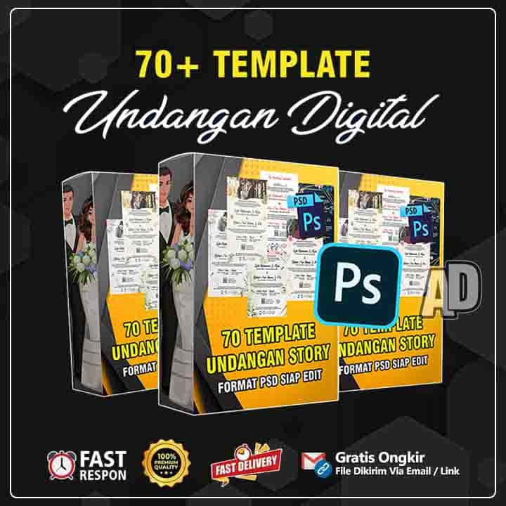 Jual 70 Template Desain Undangan Digital PSD PhotoShop Siap Edit | Shopee Indonesia