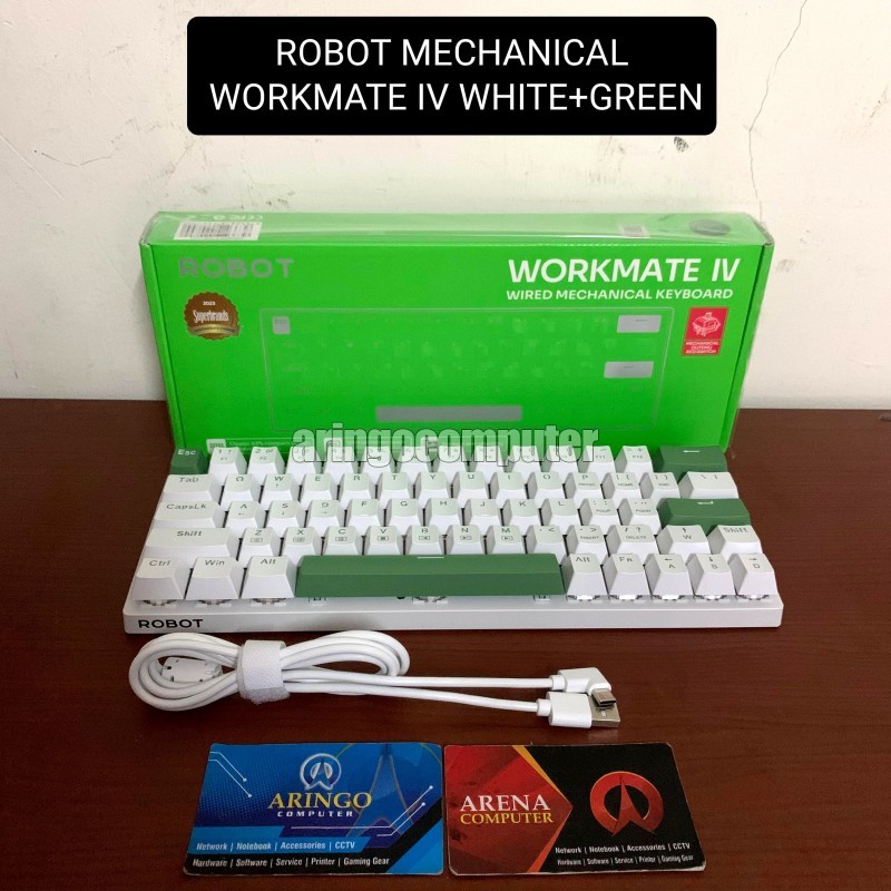 Jual Keyboard ROBOT MECHANICAL WORKMATE IV WHITE+GREEN | Shopee Indonesia