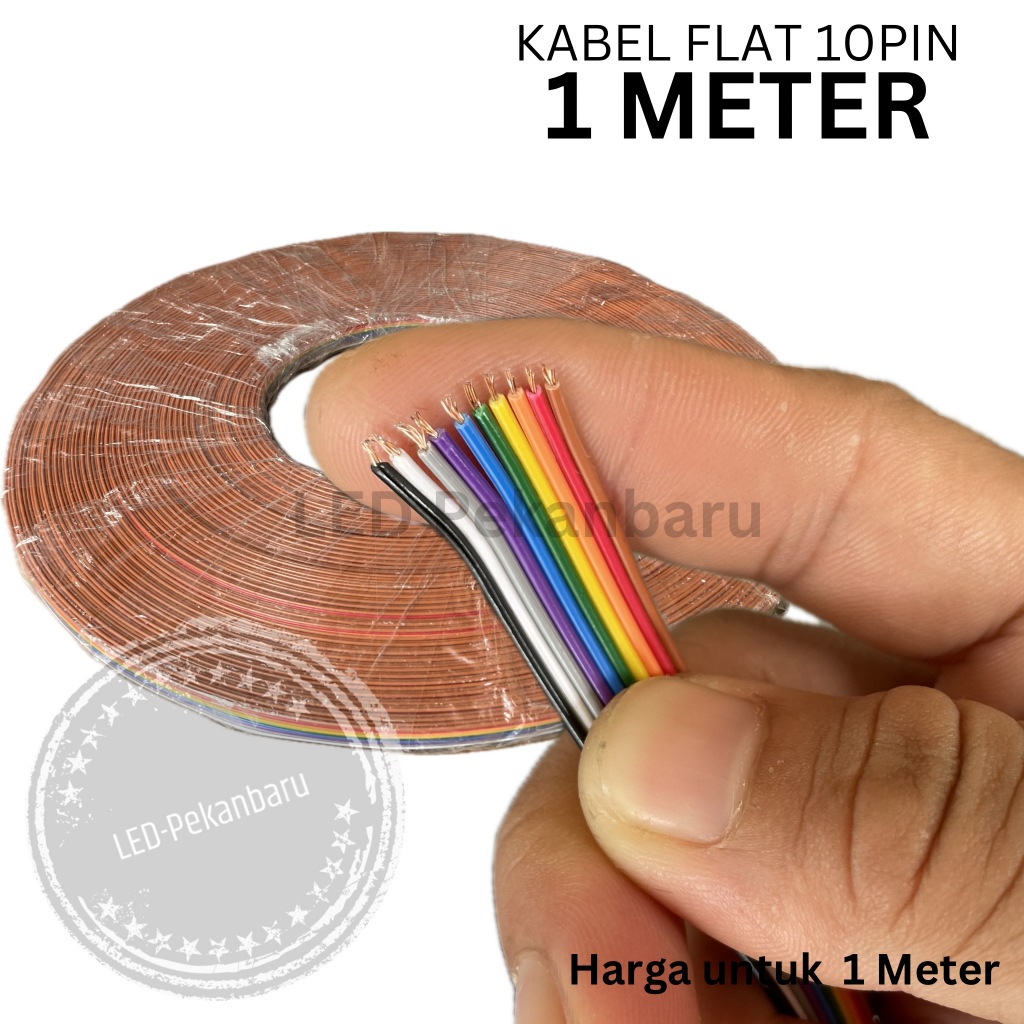 Jual KABEL PELANGI 10 PIN CABLE FLAT PER 1 METER 10PIN WARNA KABEL ...