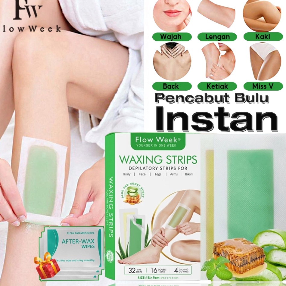 Jual Cuma satu hari Aroma Mixed Flowweek 32 pcs Hair Removal Strip Waxing Strip Pencabut Bulu ...