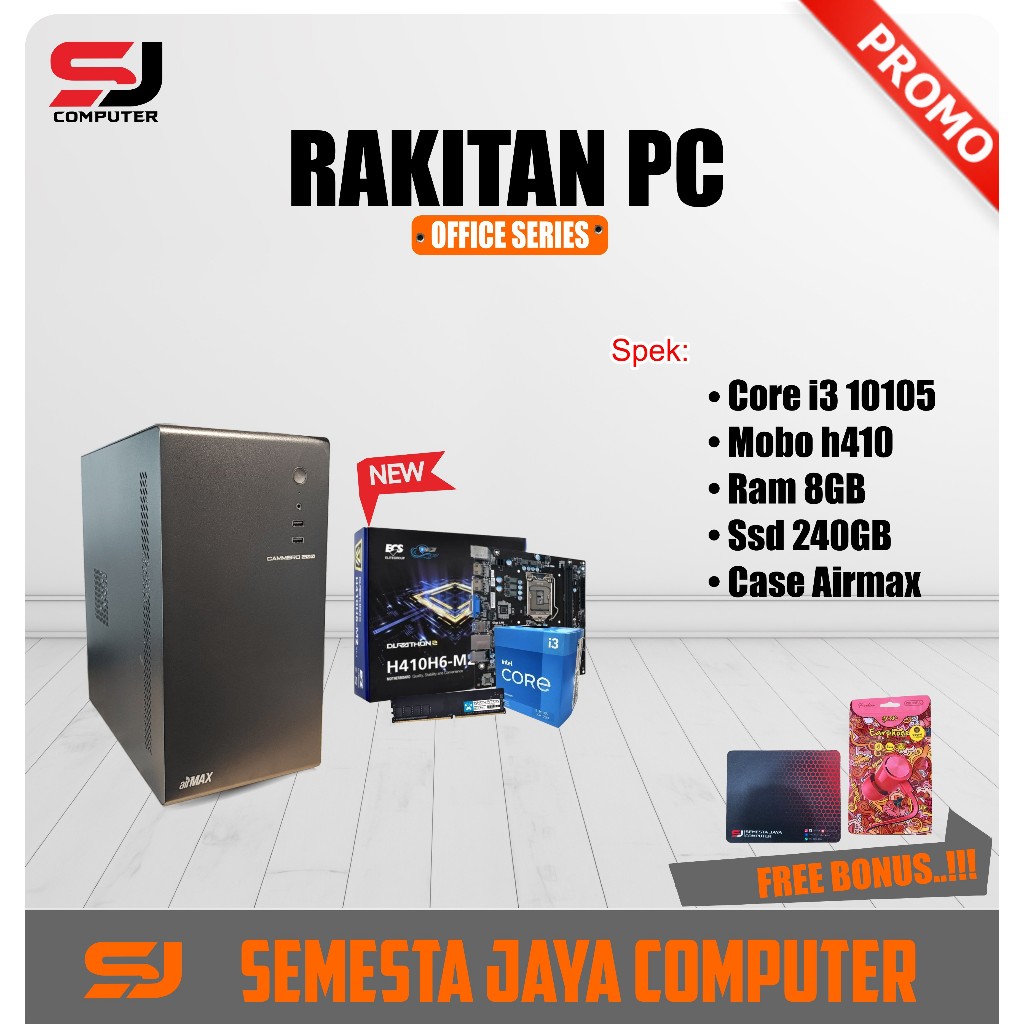 Jual PAKET CPU/PC RAKITAN INTEL CORE I3 10100/10105 RAM 8GB, SSD 240 GB ...
