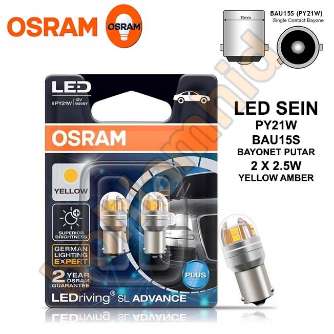 Jual LED Sein Osram SL Advance Bayonet S25 PY21W Lampu Amber Kuning 9456Y | Shopee Indonesia