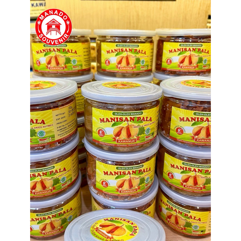 Jual Manisan Pala Kawanua 170gr Pedas/Manis (oleh-oleh khas Manado ...