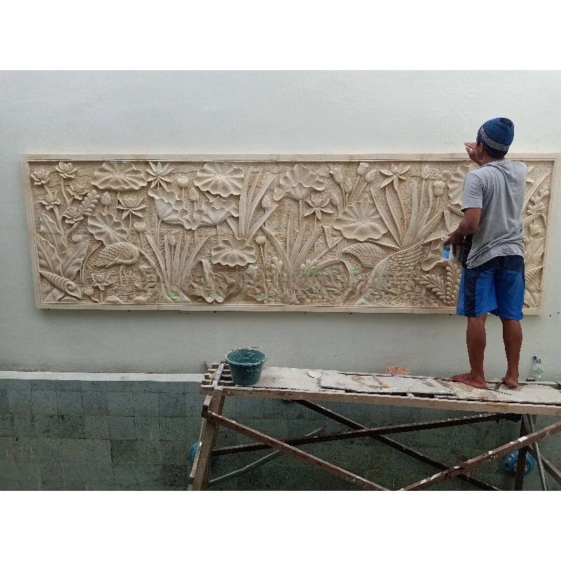 Jual RELIEF HIASAN DINDING UKURAN CUSTOME 100cmX200cm BATU ALAM TEMPEL ...