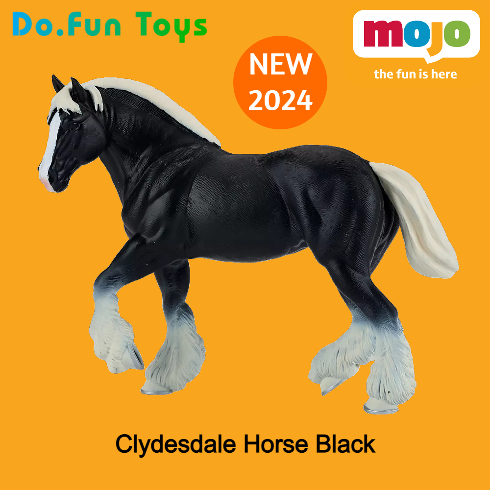 Jual New 2024 MOJO FUN Animal Figurine | CLYDESDALE HORSE BLACK ...