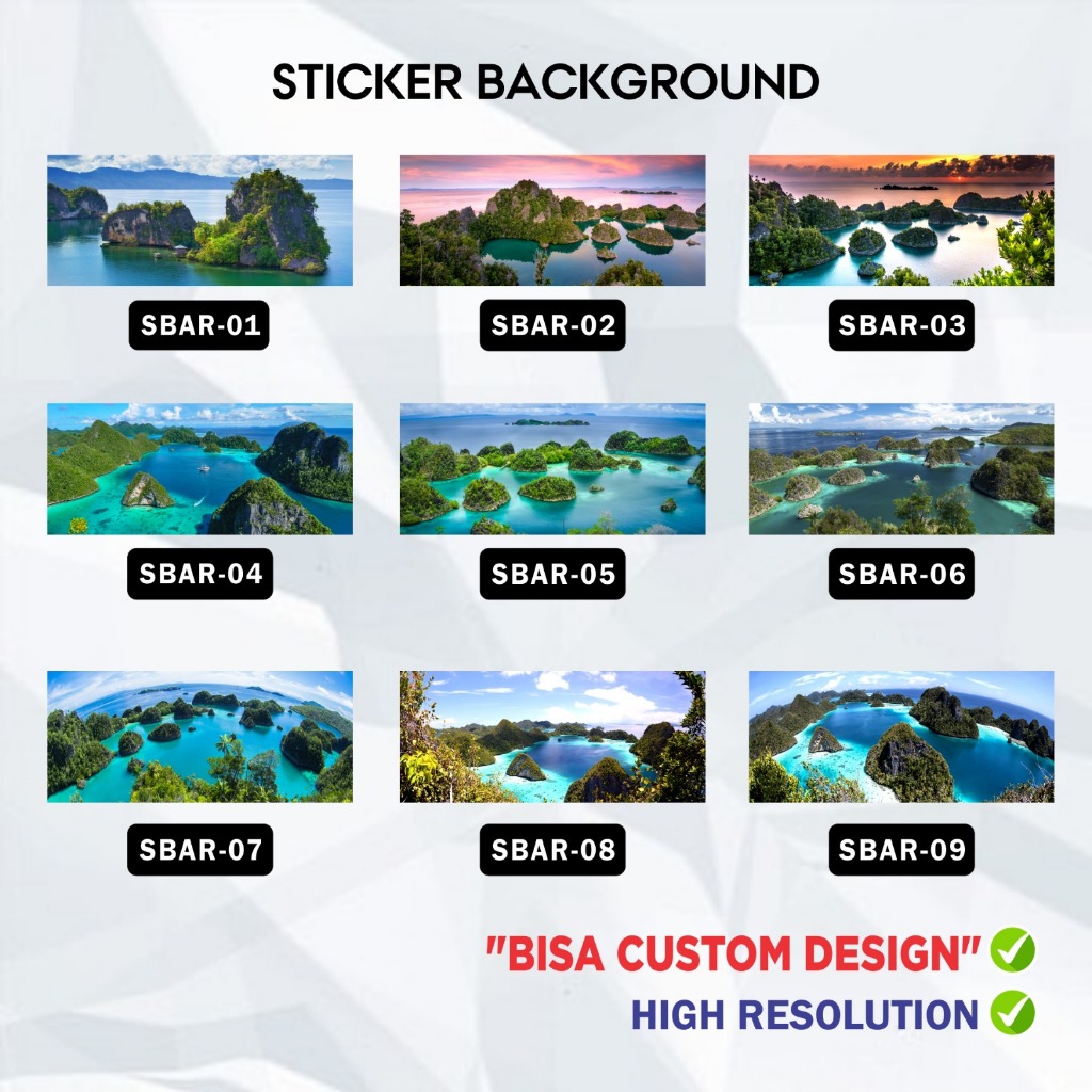 Jual Stiker Aquarim Seri Raja Ampat/Sticker Kaca Aquarium Bahan Vinyl ...