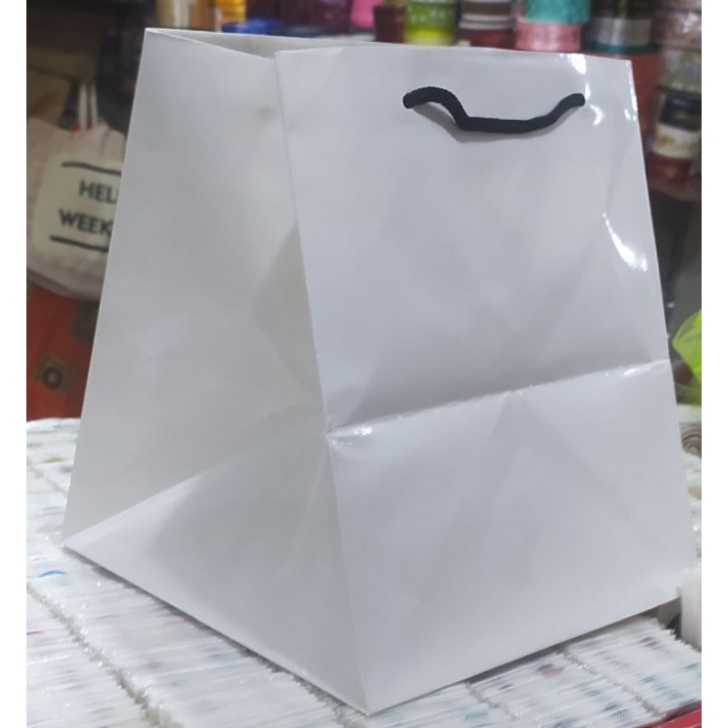 Jual paper bag nasi box warna putih glossy buat kotak nasi 20 isi 12 ...
