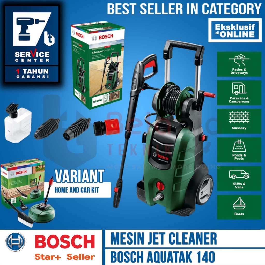Jual Bosch Jet Cleaner Aquatak 140 2100 W + Home and Car Kit Set AQT ...