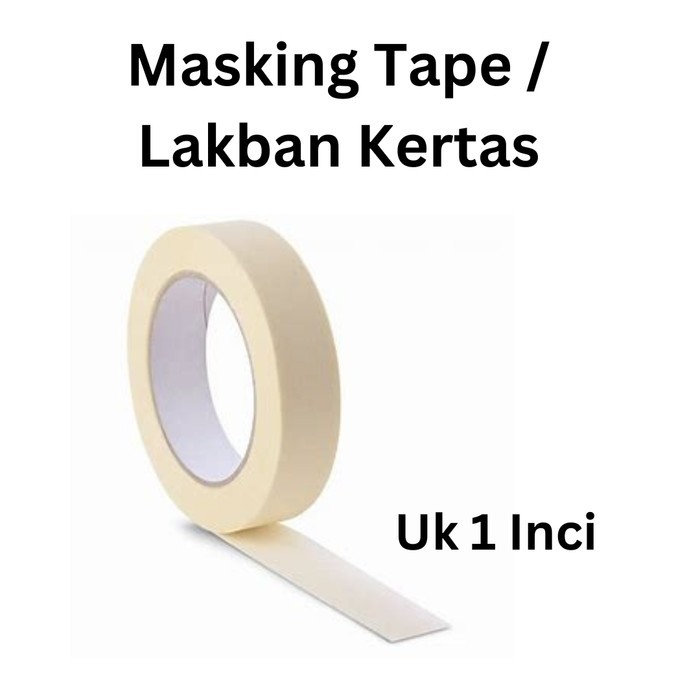 Jual Masking Tape Lakban Kertas 1 Inch Perekat Selotip Serbaguna ...