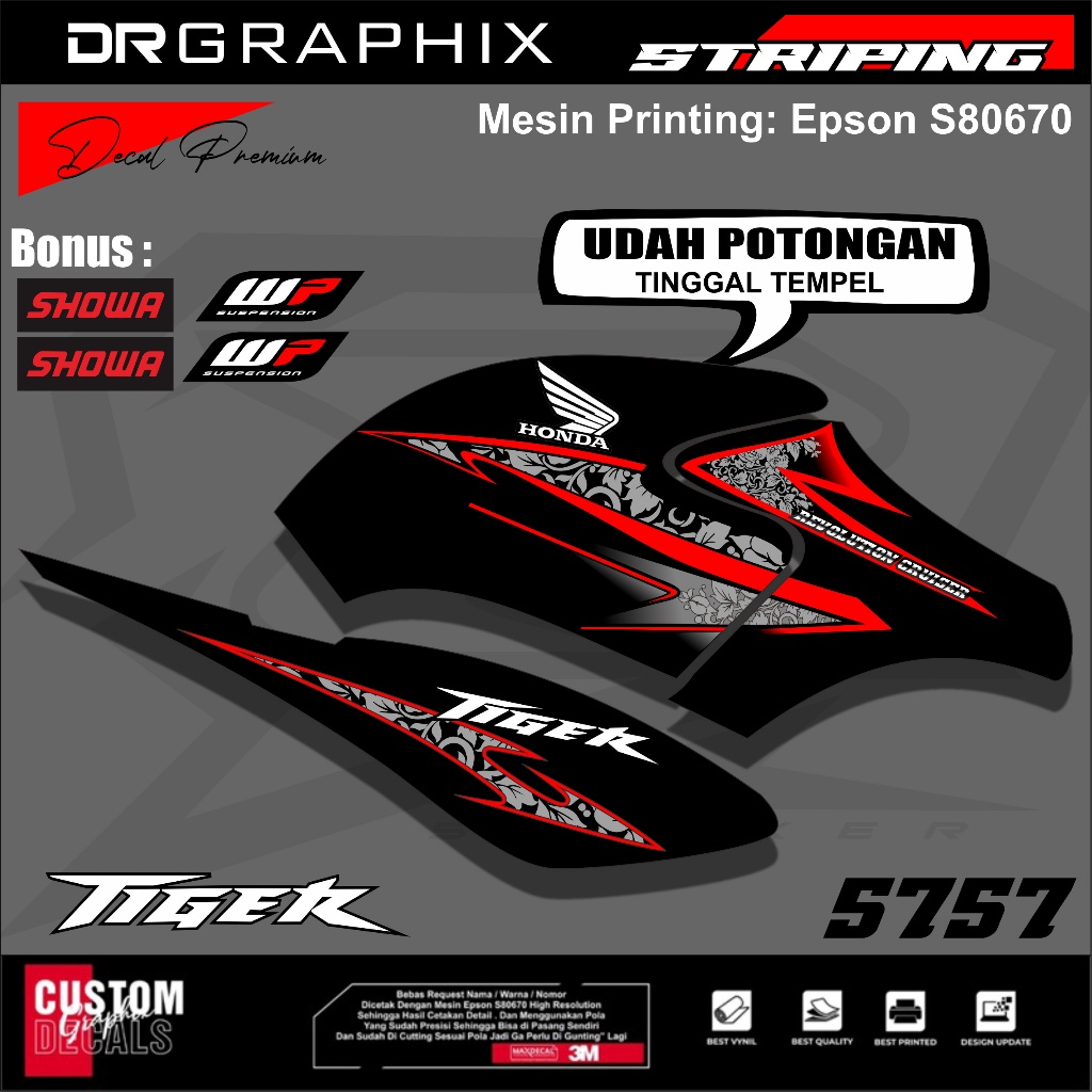 Jual Stiker body tirev/List body Tiger Striping Honda Tiger Revo/strip ...