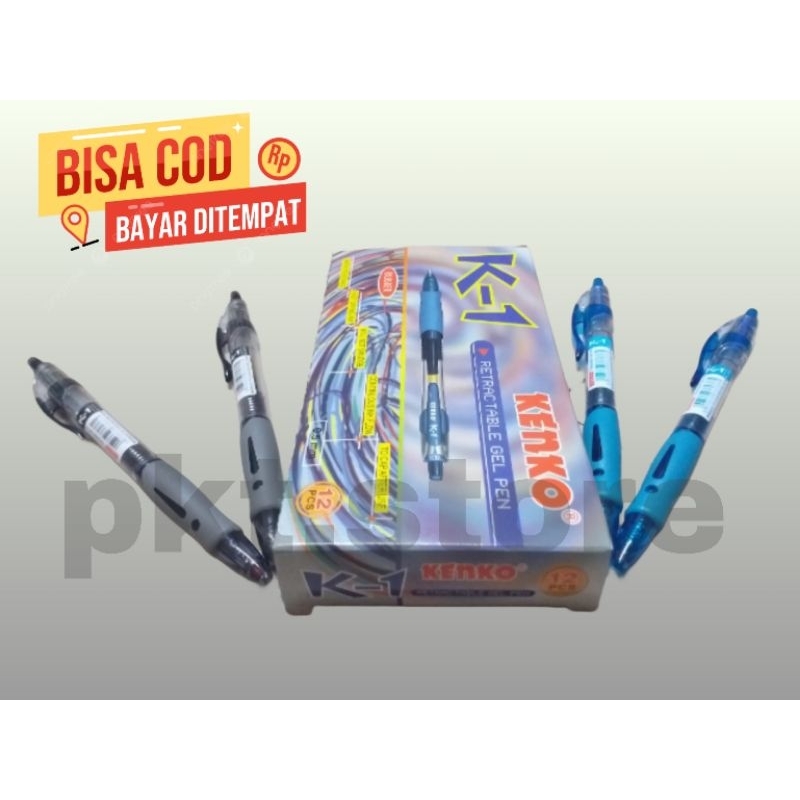 Jual pulpen kenko K-1 Rectrac table gel pen, Harga per pack(isi 12 pcs ...