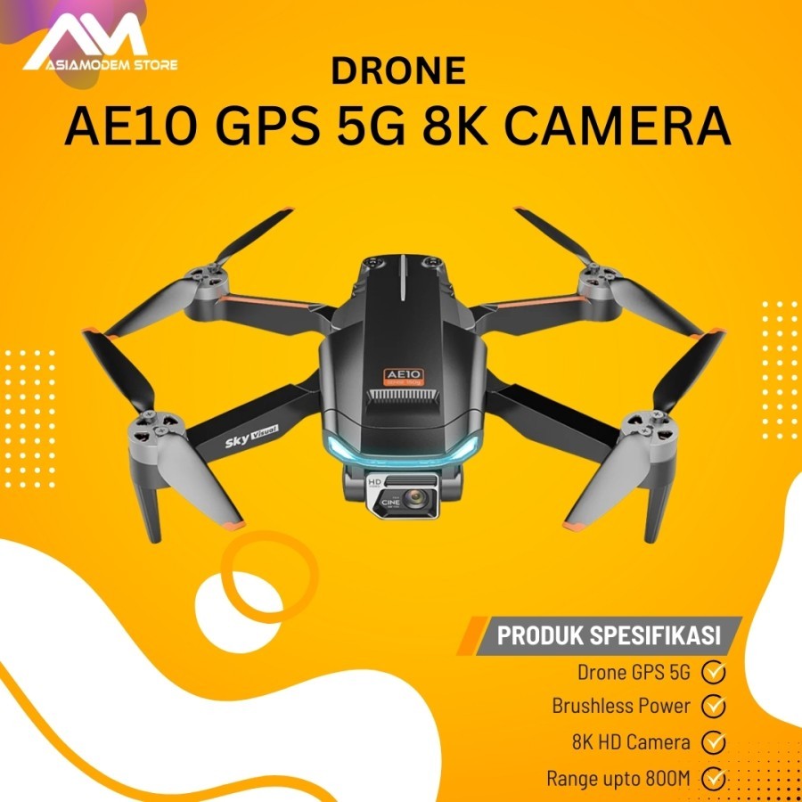 Jual Drone AE10 Mini GPS 5G 8K Camera Jernih Motor Brushless Optical ...