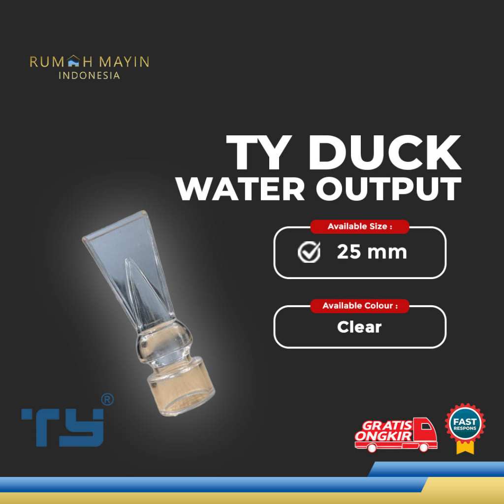 Jual TY Duck Water Output (Clear Color) Pipa Pipe / Output Pipa ...