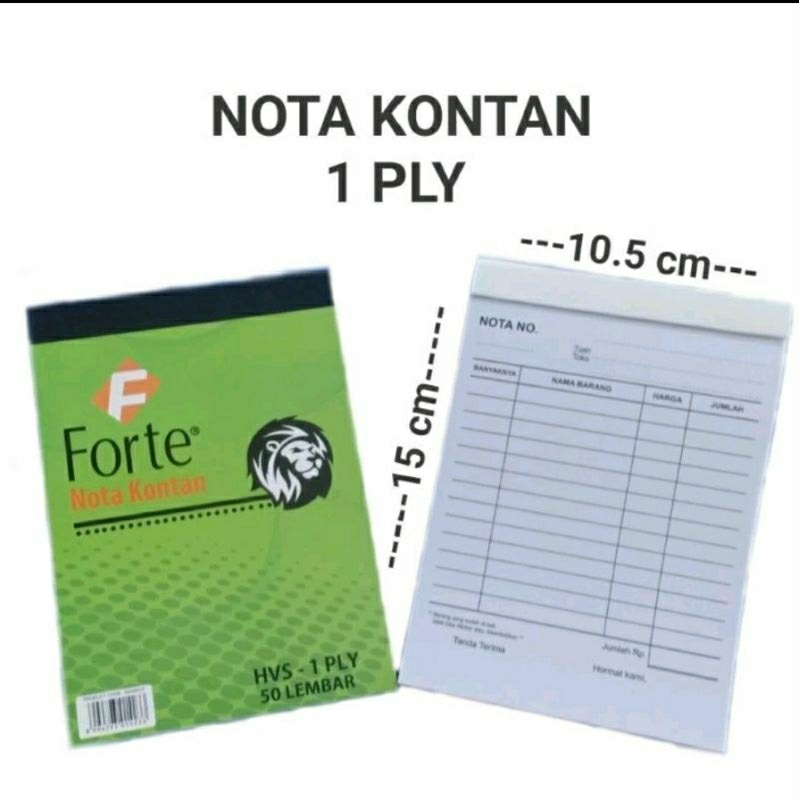 Jual Buku Nota Kontan Kecil 1 Ply Forte / Nota Kontan Tidak Rangkap ...