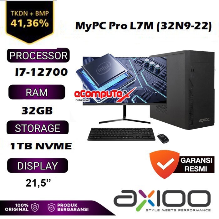 Jual MINI PC DESKTOP AXIOO MYPC PRO L7M (32N9-22) i7-12700 32/1TB 21.5 ...