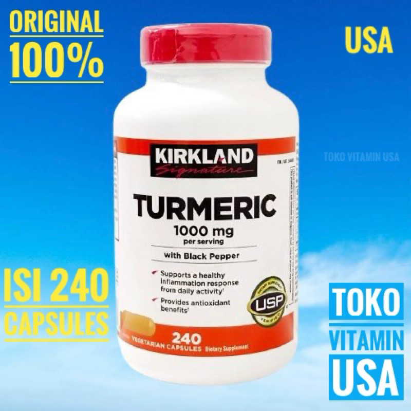 Jual Kirkland Signature Turmeric 1000mg 240 Capsules Kirkland Turmeric ...