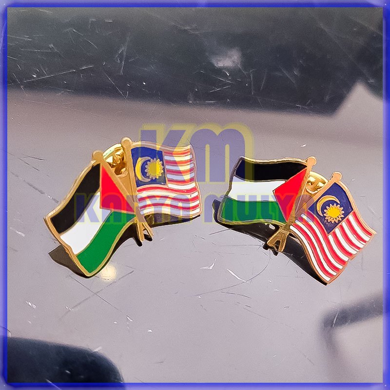 Jual Pin Bendera Persahabatan Logo Negara Malaysia Dan Palestina ...