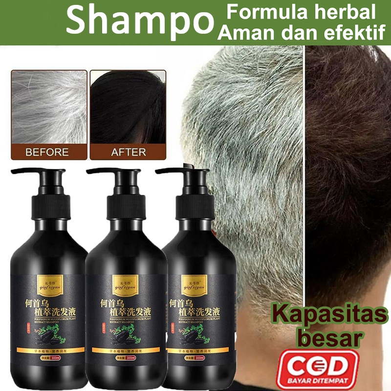Jual Herbal Shampo Rambut Hitam Menutrisi Akar Rambut Rambut Putih ...